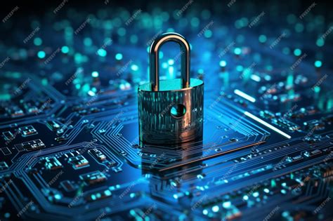 Premium Ai Image A Blue Keylock Reflects The Cybersecurity Concept Through Binary Code Aesthetics