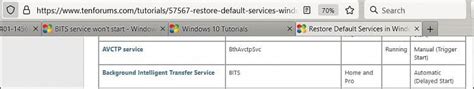 BITS Service Won T Start Windows 10 Forums