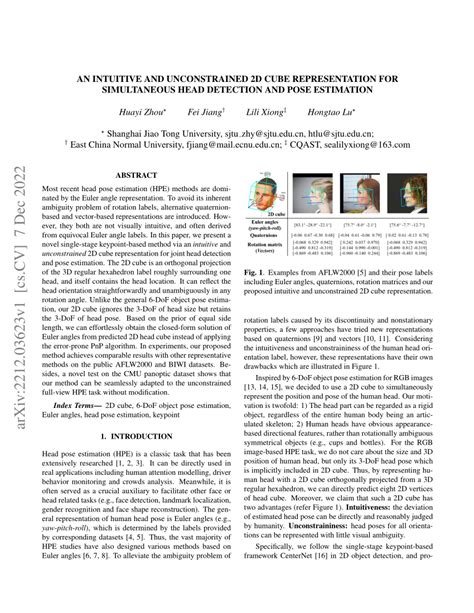 Pdf An Intuitive And Unconstrained 2d Cube Representation For Simultaneous Head Detection And