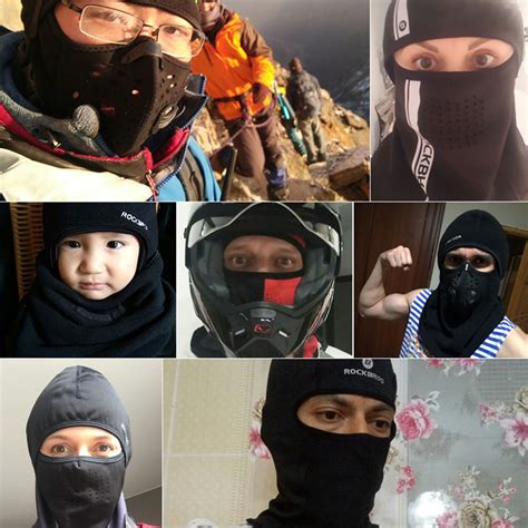 Badu Bg Rockbros Зимна топлинна поларена ски маска Сноуборд качулка Цяло лицево покритие Шалове