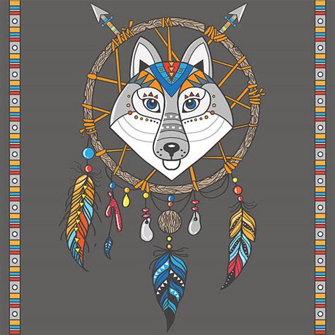 Wolf Dreamcatcher Drawings Mystical Dream Catcher With Wolf Paw Print