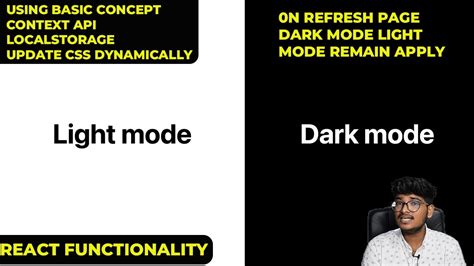 Dark Mode Light Mode Context Api Local Storage Dynamic Css