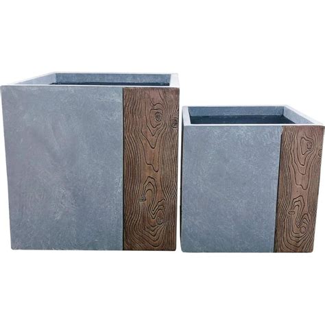 Kante 19 5″ L Rectangular Concrete Planters Outdoor Indoor Modern