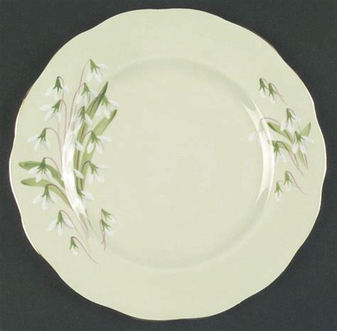 Laurentian Snowdrop Pale Green Dinner Plate By Royal Albert