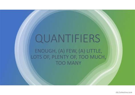 Quantifiers Powerpoint Presentation… English Esl Powerpoints