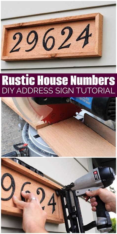 Diy Address Plaque Rustic House Numbers Diy Address Sign Rustic House