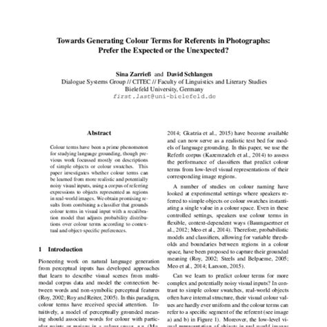 Towards Generating Colour Terms For Referents In Photographs Prefer