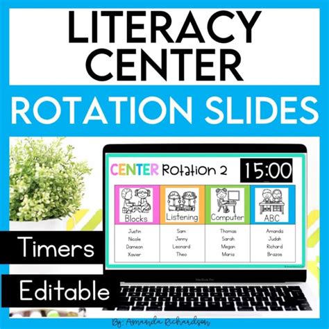 Reading Center Rotation Slides Editable With Timers Literacy Center