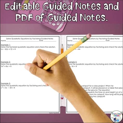 Quadratic Functions Equations Algebra Unit Powerpoints And Guided Notes