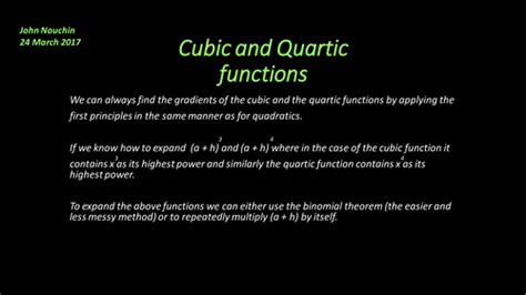 Cubic And Quartic Functions Teaching Resources