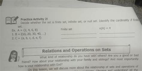 Solved Practice Activity 2 Decide Whether The Set Is Finite Set