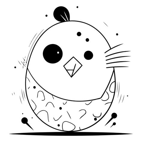 Cute Chick In The Egg Vector Illustration In Flat Style Premium Ai