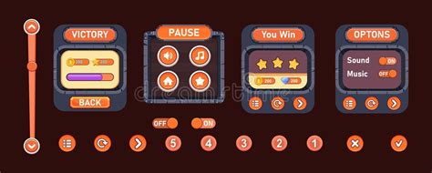 Mobile Game Ui Kit Flat Stock Illustrations 499 Mobile Game Ui Kit