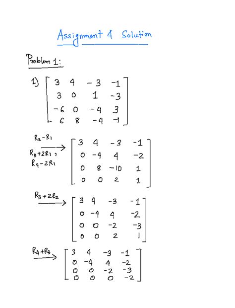 Assignment 4 Solution Issignmentfolution Problemf 2 3 4 1 3 0 1 6 0 4 6 8 4 T Rft 3 4 3 I