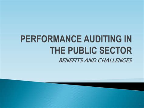 Performance Auditing In The Public Sector Benefits And Challenges