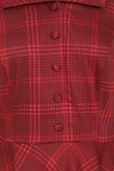Blake Red Check Swing Dress Hearts And Roses London