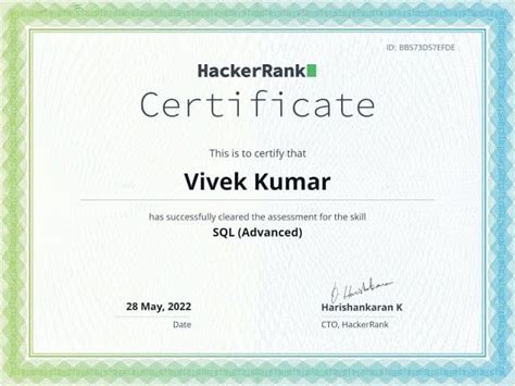 Mastering Sql Advanced Certification On Hackerrank A Step By Step