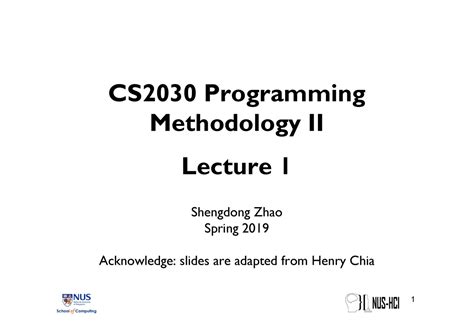 Cs2030 Lecture 1 Cs2030 Programming Methodology Ii Lecture 1