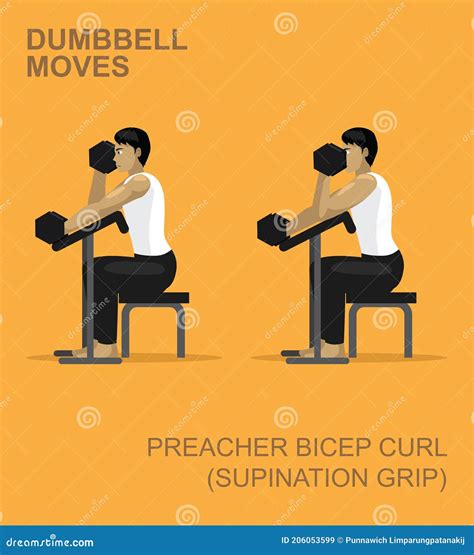 Preacher Bicep Curl Supination Grip Dumbbell Moves Manga Gym Set