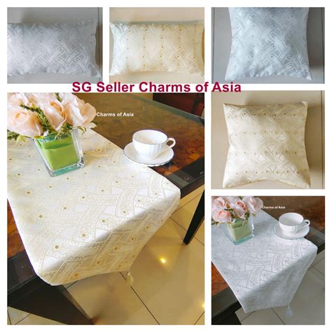 Sg Seller Ready Stock Table Runner Bed Runner And Matching Cushion Cover Elegant Classy