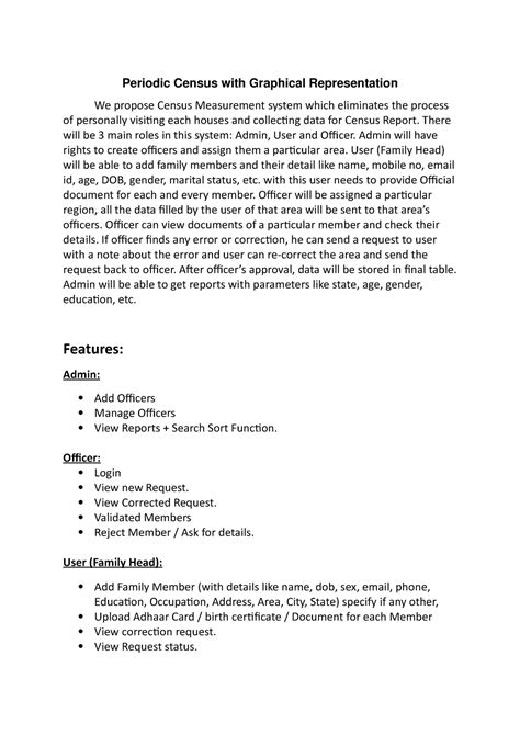 Periodic Census With Graphical Representation There Will Be 3 Main