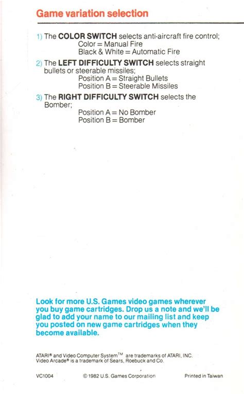 Atari 2600 Vcs Commando Raid Scans Dump Download Screenshots Ads