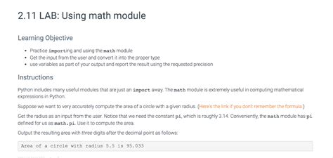 Solved LAB Using Math Module Learning Objective Chegg