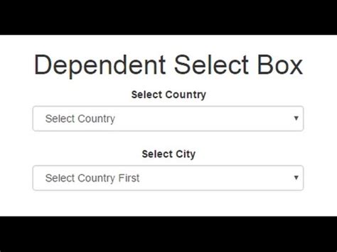 شرح عمل Dependent Select Box بإستخدام PHP, jQuery, AJAX - YouTube