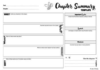 FREE Worksheets Chapter Summary And Analysis Templates For ANY Novel Or Play