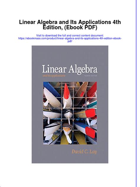 Linear Algebra And Its Applications 4th Edition Ebook Pdf Pdf