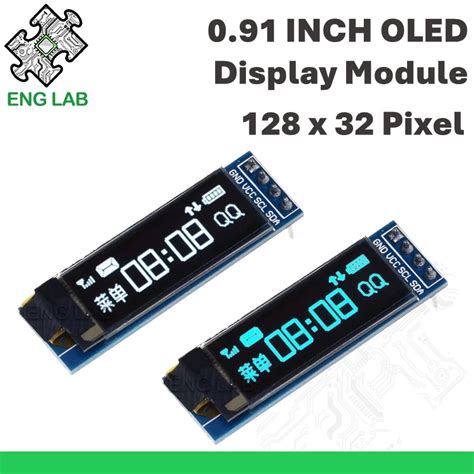 englab★โมดูลหน้าจอ oled 0 91 นิ้ว 128x32 พิกเซล พร้อมโปรโตคอล i2c