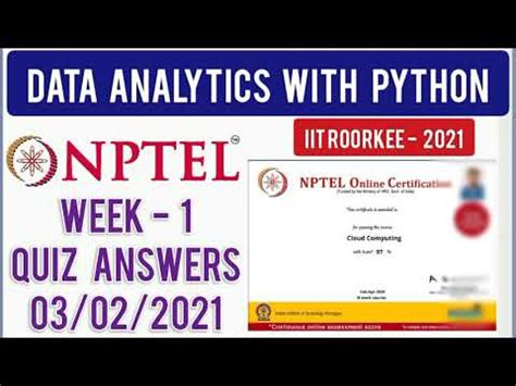 NPTEL Data Analytics With Python Week Quiz Answers Assignment Answers IIT Roorkee