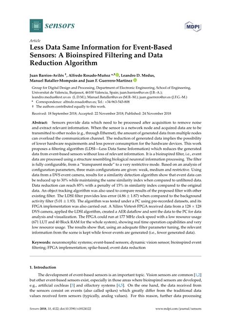 pdf less data same information for event based sensors a bioinspired