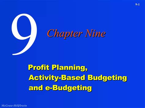 Profit Planning Activity Based Budgeting And E Budgeting Ppt