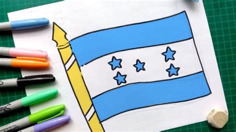 ¿cómo Dibujar La Bandera De Honduras Un Paso A Paso Para Niños Y Adultos
