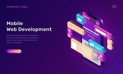 Mobile Web Development Isometric Concept Vector Art At Vecteezy