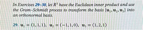 Solved In Exercises 29 30 ﻿let R3 ﻿have The Euclidean Inner