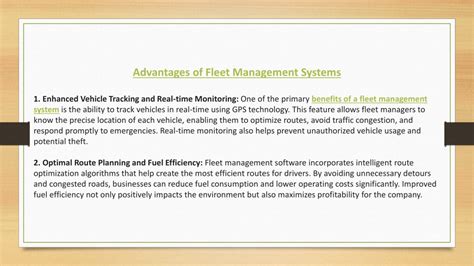 Ppt Streamlining Efficiency The Advantages Of A Fleet Management