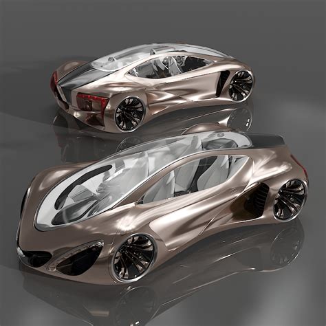미래지향적 컨셉트 카 디자인 페트라 골드 컬러 3d 모델 Turbosquid 2311897