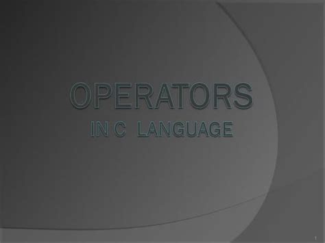 operators in c c ppt