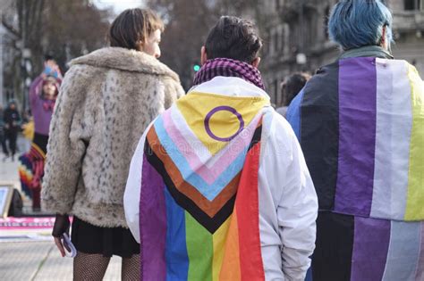 Non Binary Visibility Protest In Buenos Aires Argentina Editorial Photo Image Of Lgbt Latin