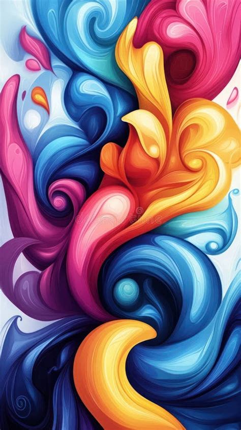 A Vibrant Abstract Swirl Of Colors Creating A Dynamic And Energetic Visual Effect Stock