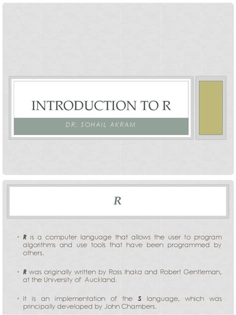 introduction to r lect 1 pdf r programming language computing