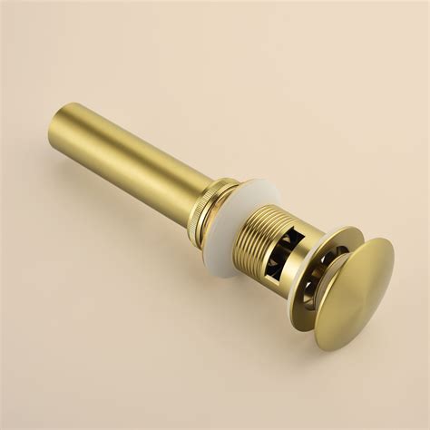 Awztoo Vessel Sink Drain With Overflow Brass Pop Up Drain Assembly