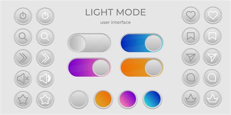 Light Mode Ui Simple Elegant Minimalist Set Of Buttons Loading Bar Design 41264961 Vector Art