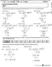 Average Rates Of Change Calculating And Analyzing Functions And Course Hero