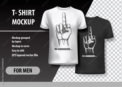 T Shirt Template Fully Editable With Fuck Gesture Hand EPS 10 Vector Illustration Stock