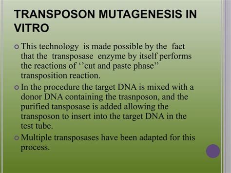 Transposon Mutagenesis And Site Directed Mutagenesis Pptx