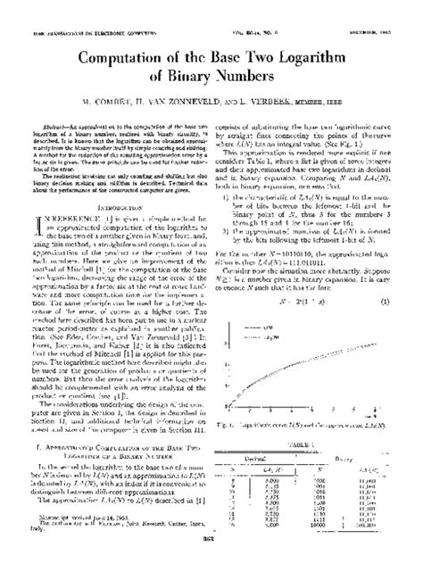 pdf computation of the base two logarithm of binary numbers