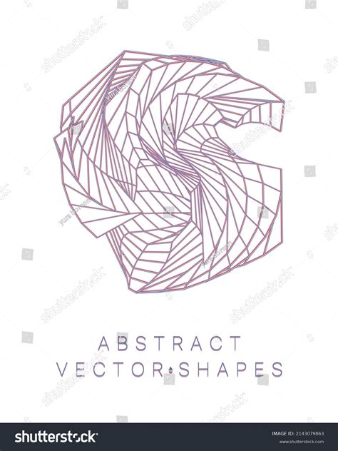 Geometric Shape Design Wireframe Illustration Molecular Stock Vector